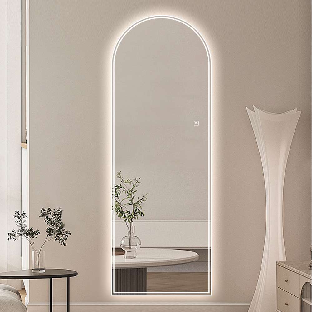 Espejo LED de cuerpo entero arqueado 165×50 cm con iluminación ...