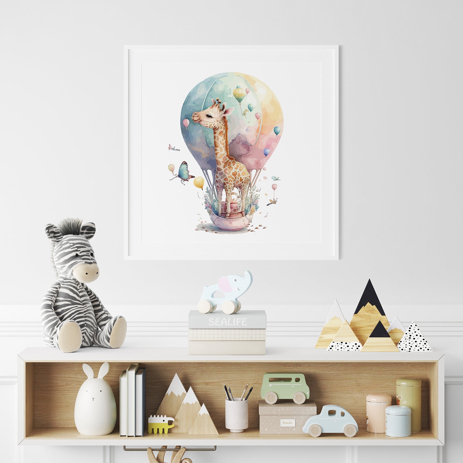 Poster per Bambini - Giraffa mongolfiera | Leroy Merlin