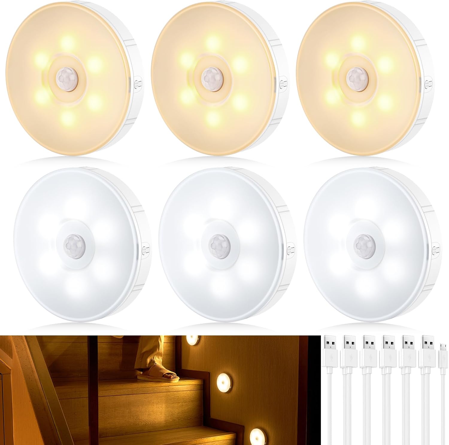 Veilleuse LED, Lampe Detecteur de Mouvement Interieur Dimmable, Blanc ...