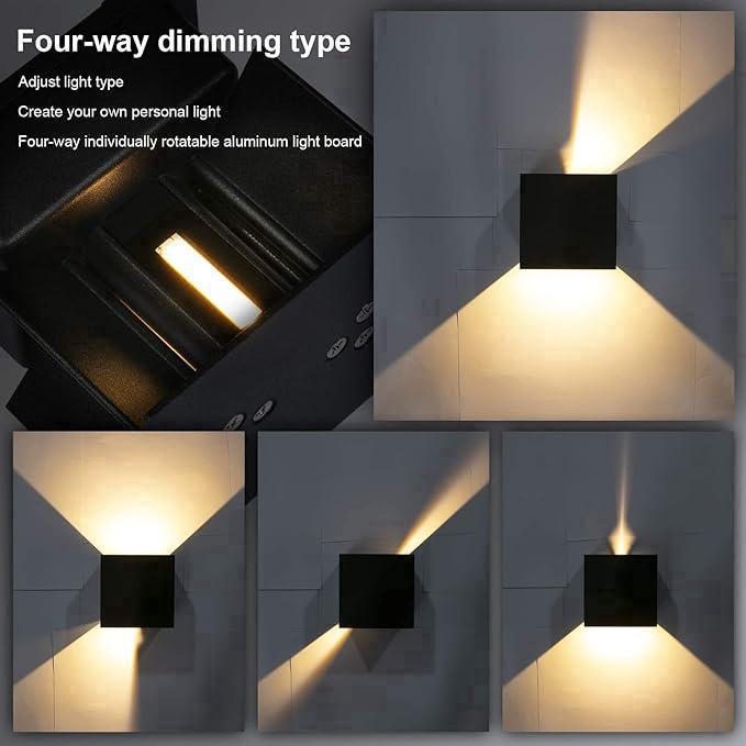 Paquete de 6 luces de pared LED para interior/exterior Luz de pared LED ...