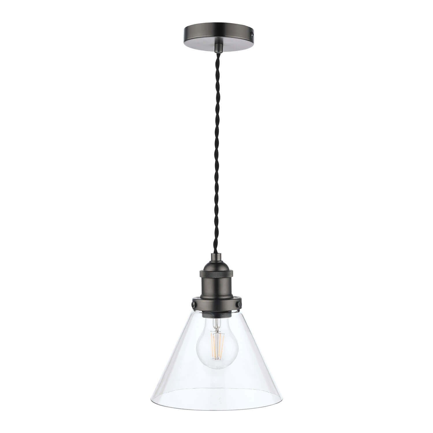 Lampe à suspension Isaac en nickel, Laura Ashley | Leroy Merlin