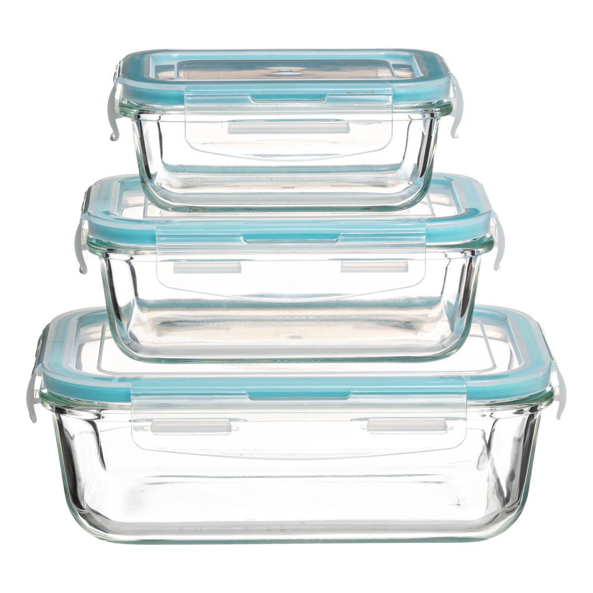 3 boîtes rectangulaires de conservation "clipeat" verre - 5five | Leroy ...