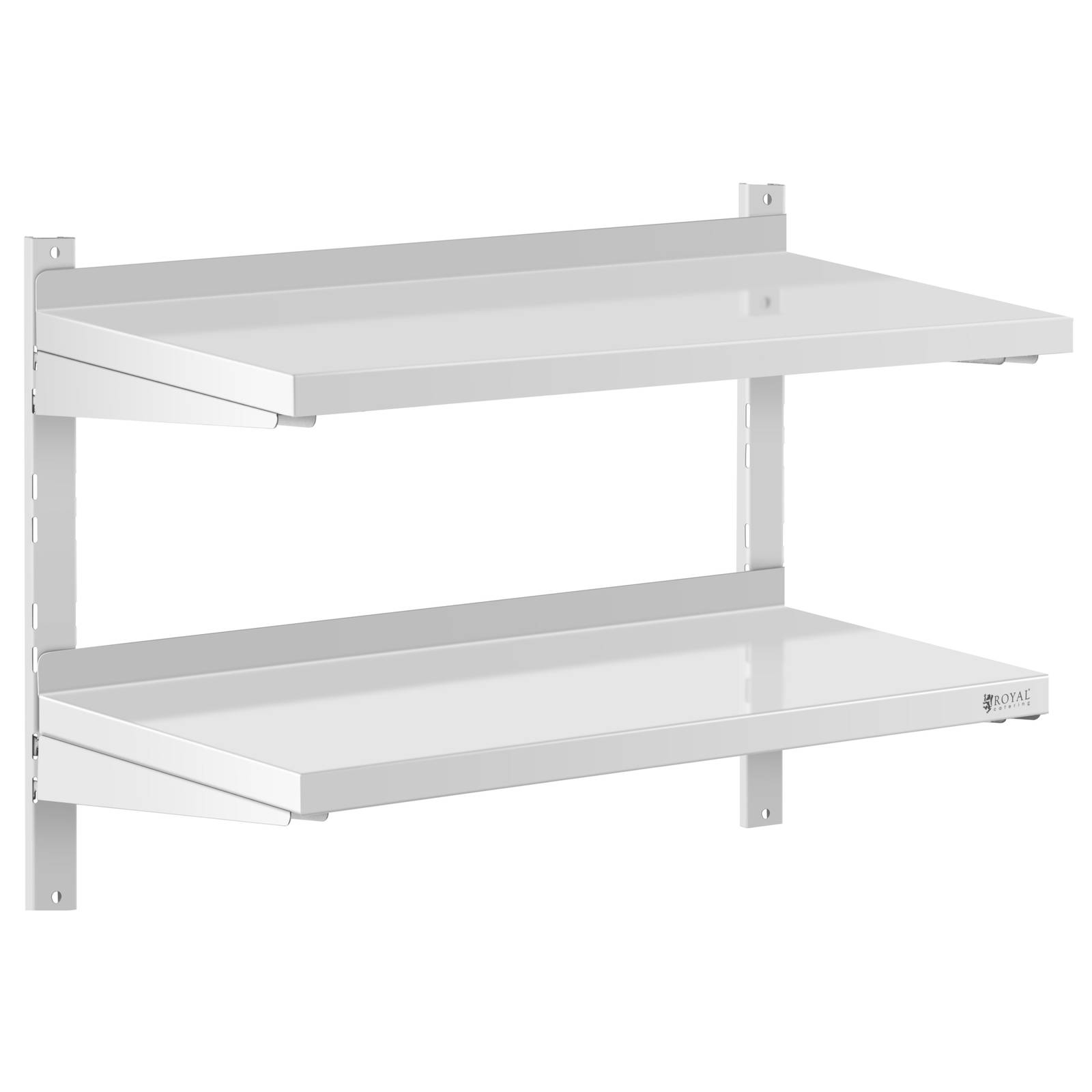 Étagère murale - Royal Catering - 80x 40 cm - Inox - 2 tablettes ...