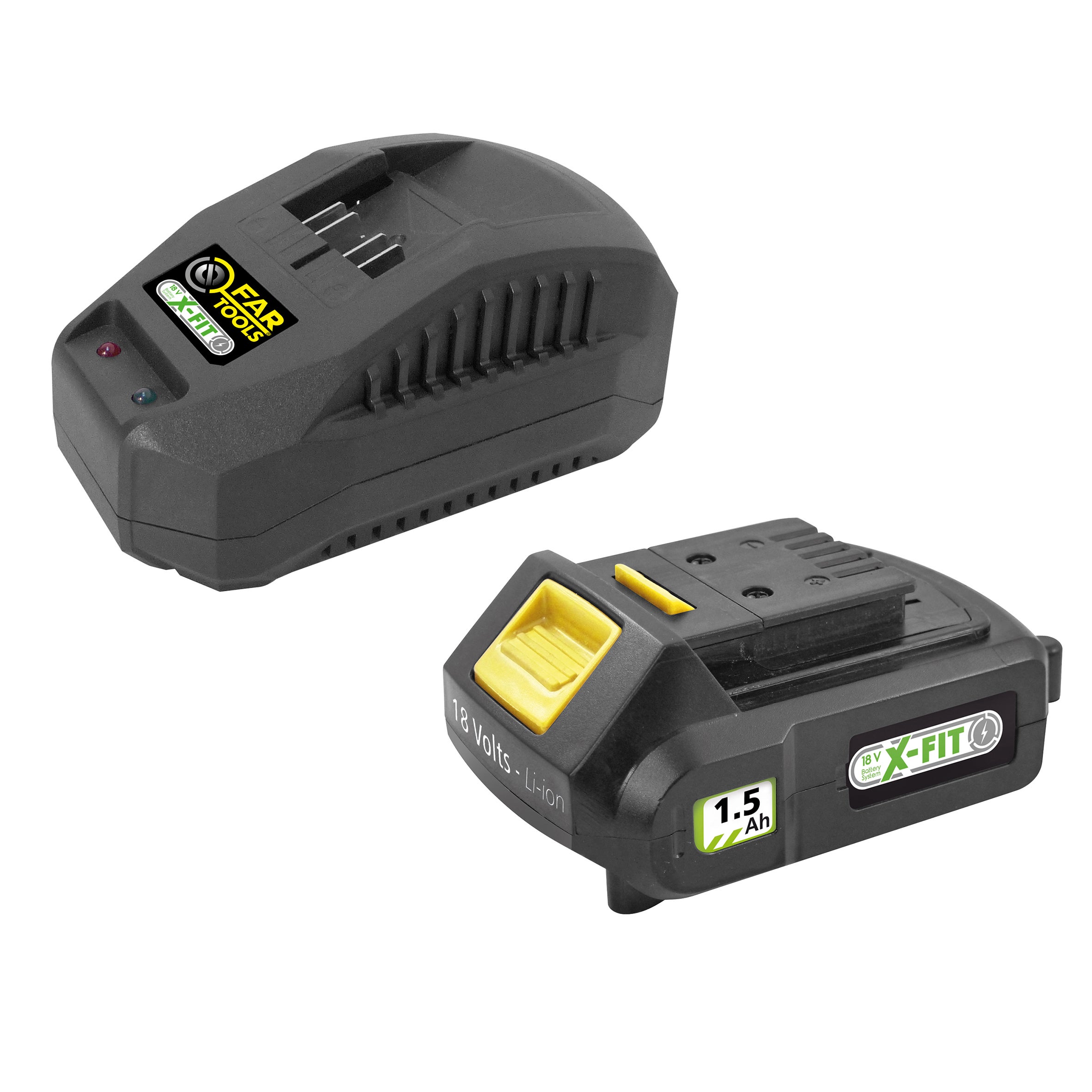 Batteria FARTOOLS X-FIT XF-KIT-15 - 18V - 1.5Ah - Caricabatterie rapido ...