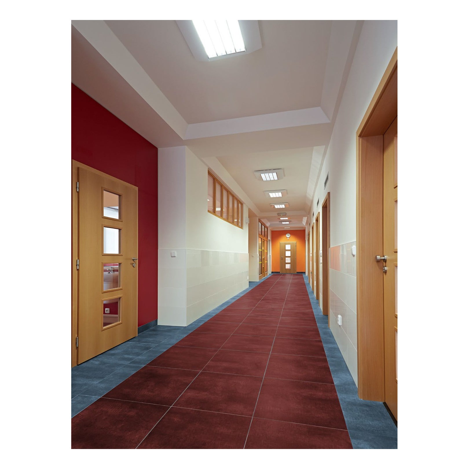 Carrelage grès cérame effet béton KREA - 60x60 cm Rouge - Structuré ...
