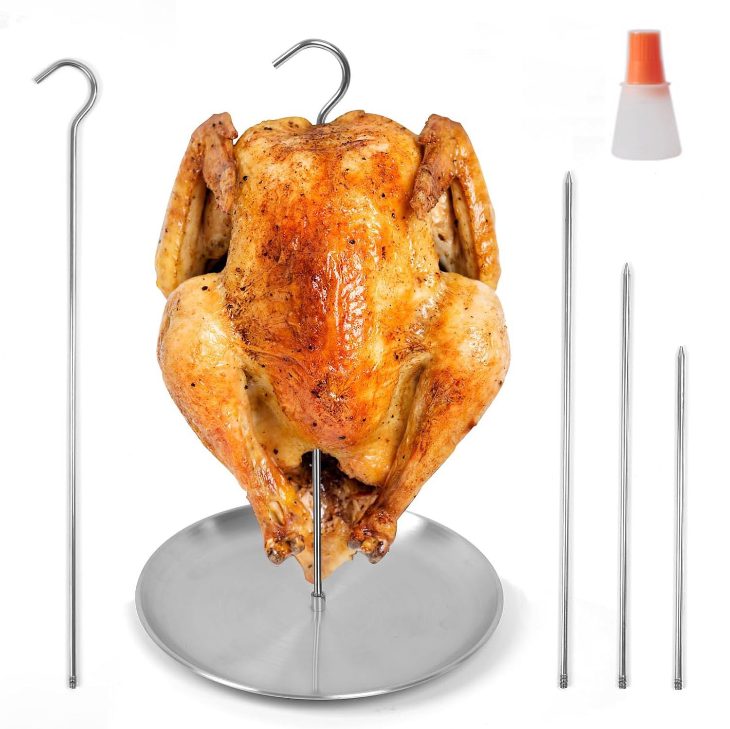 Accessoires de pot de barbecue à vis verticale en acier inoxydable ...