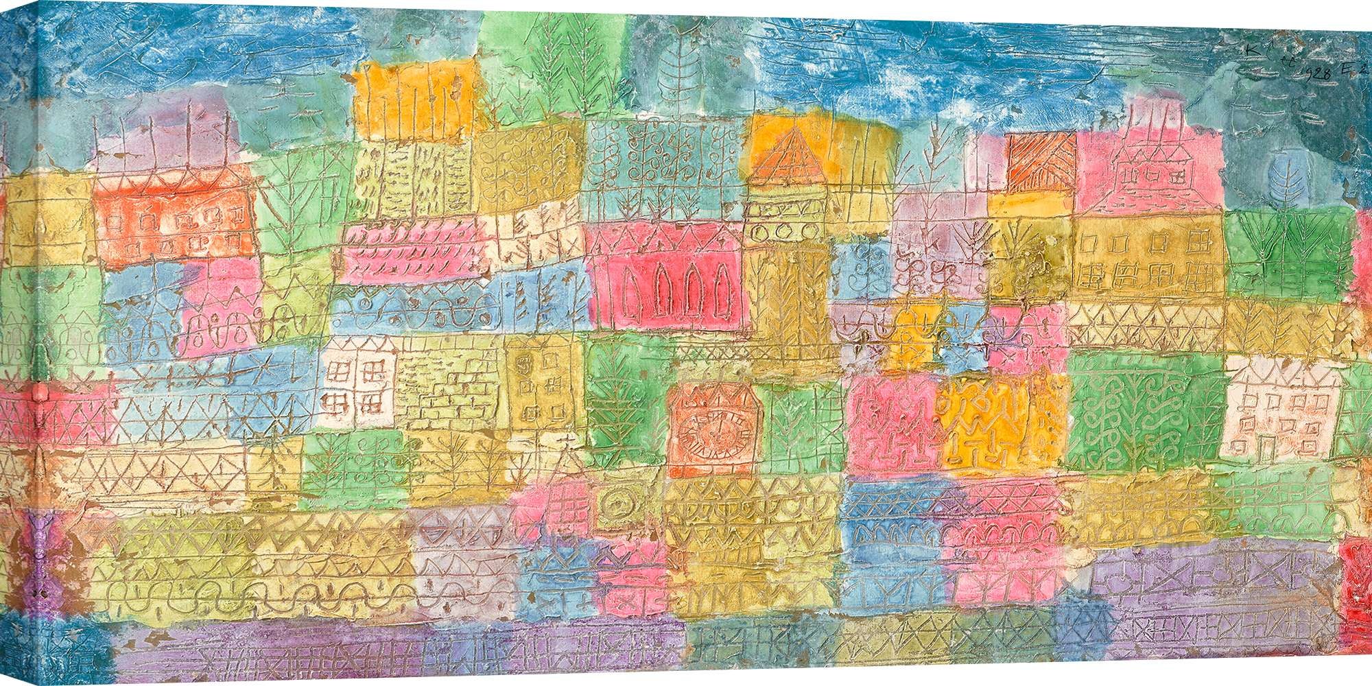 Peinture sur toile - Paul Klee, Paysage coloré - 120x60 cm | Leroy Merlin