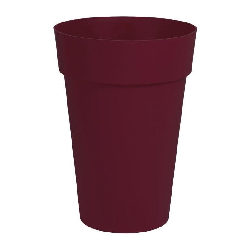 Pot de fleur rond Toscane Ø 46 x H.65 cm - Rouge bourgogne - Eda ...