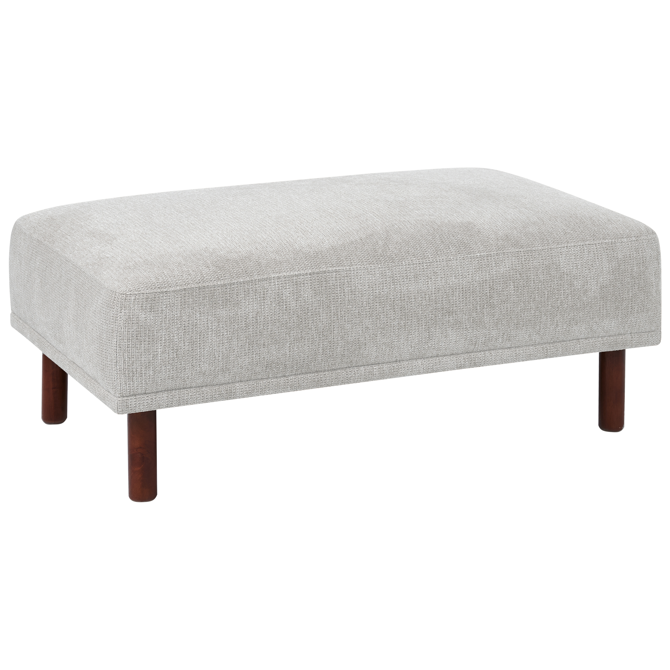 Pouf Ottoman Rectangulaire Gris Clair en Tissu Hydrofuge Pieds en Bois ...