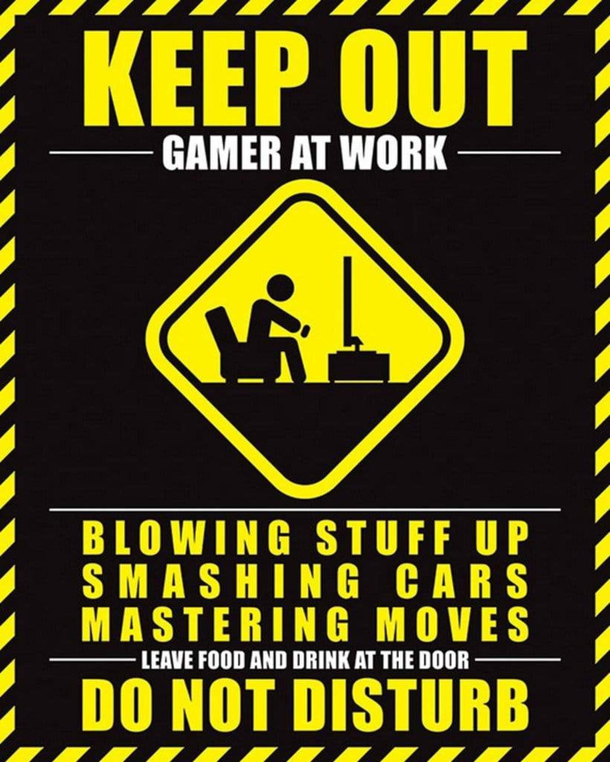 Poster Gamer At Work Do Not Disturb 40x50cm | Leroy Merlin