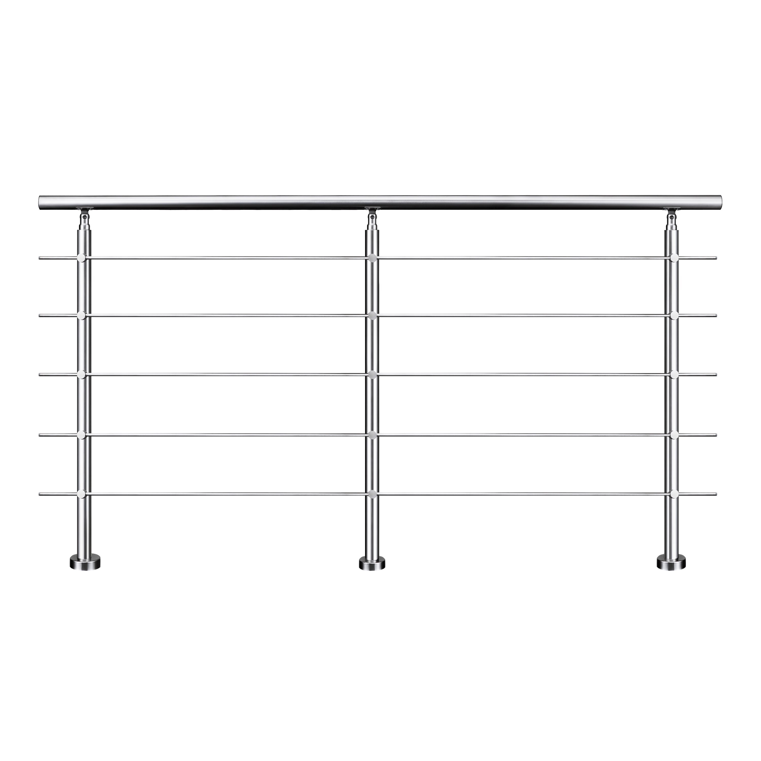 Balaustra Corrimano Parapetto in acciaio inox spazzolato 200x106cm per ...