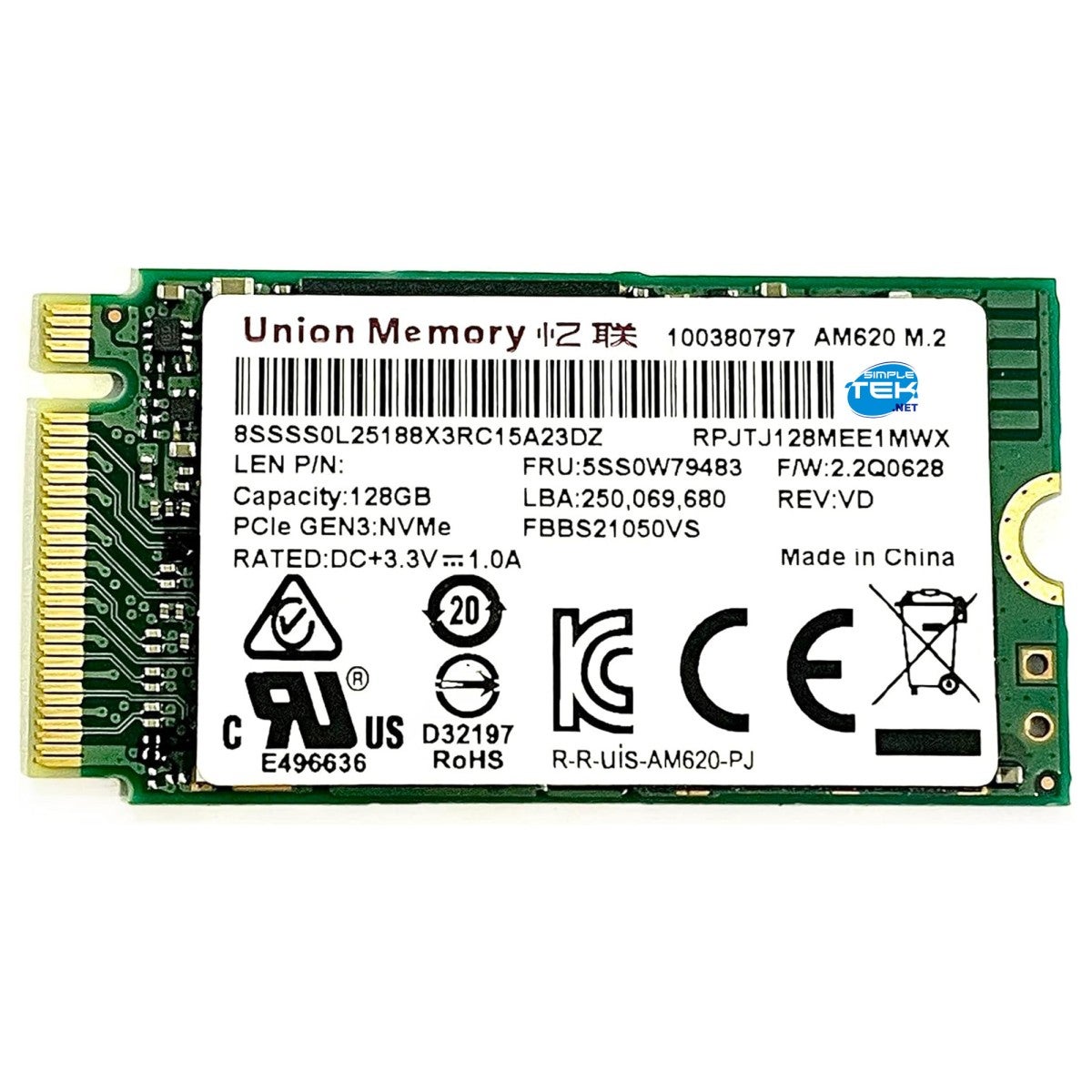 Lenovo Union Memory Am620 Ssd M.2 2242 128gb Pcie Nvme 5ss0w79483 ...
