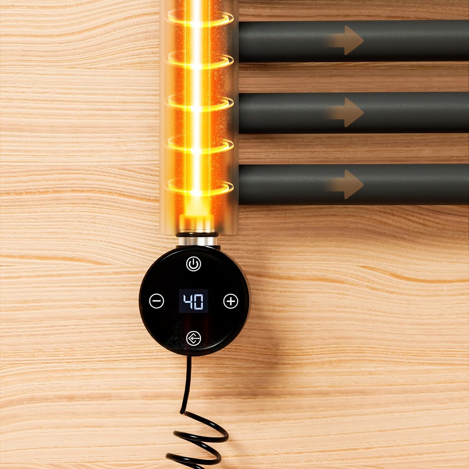 EMKE Résistance pour Radiateur Eléctrique de la Salle de Bain 300W Noir ...