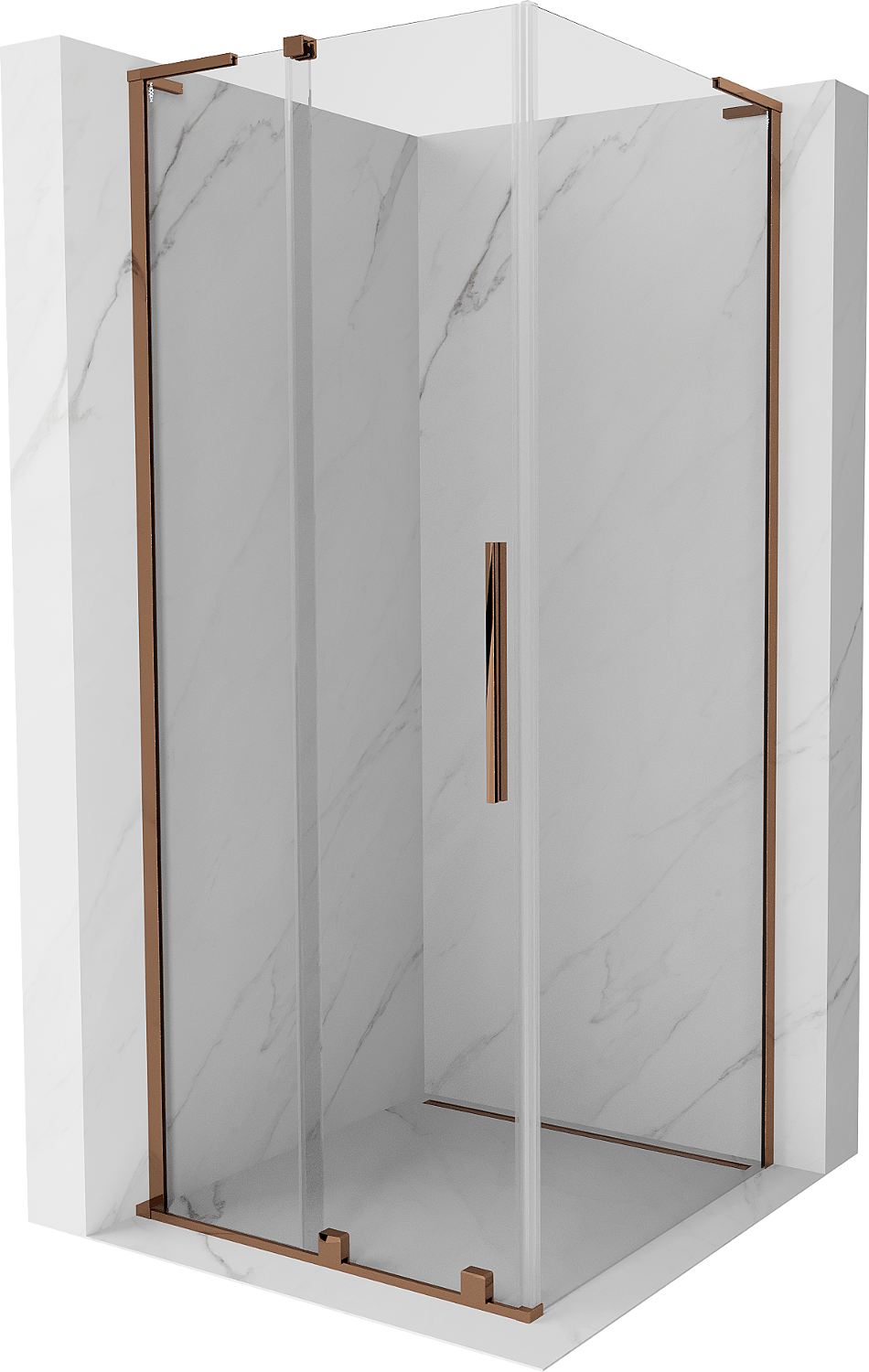 Cabine de douche coulissante Mexen Velar L 90 x 90 cm, transparent, or ...