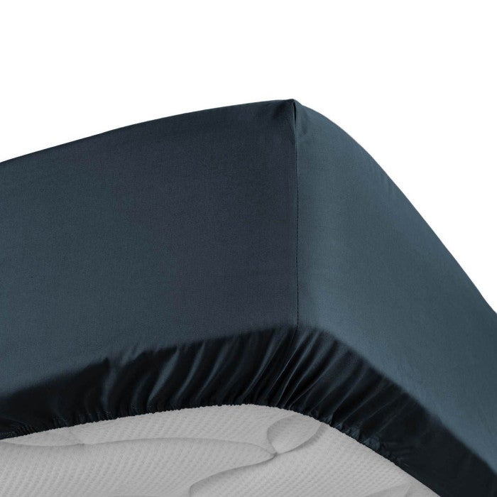 Drap Housse "Percaline" 90x190cm Bleu Nuit | Leroy Merlin