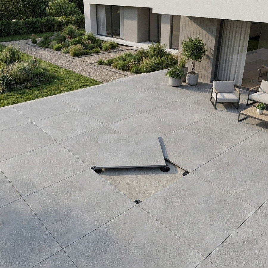 Dalle Sur Plots Portland Perla 100x100x2 Cm Effet Pierre Antidérapant ...