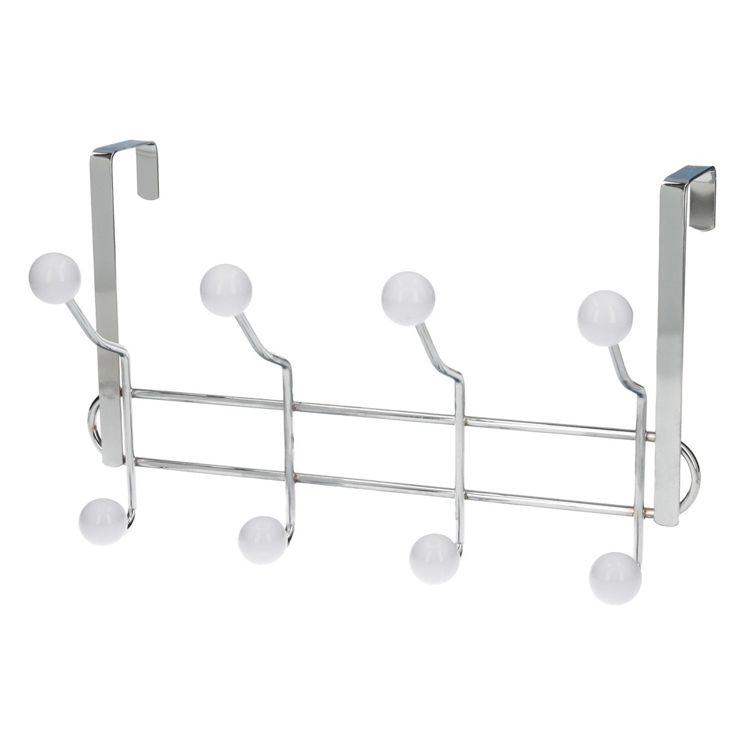 Perchero Cromado Colgante Para Puerta 4/8 Ganchos. Terminacion Blanca ...