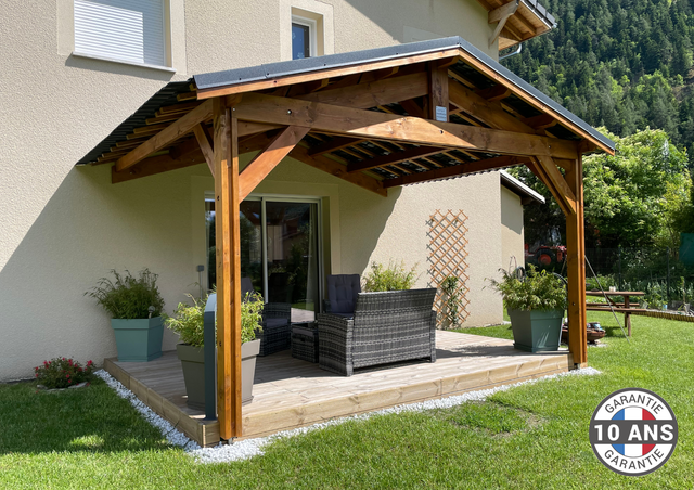 Carport bois 2 pans au meilleur prix | Leroy Merlin