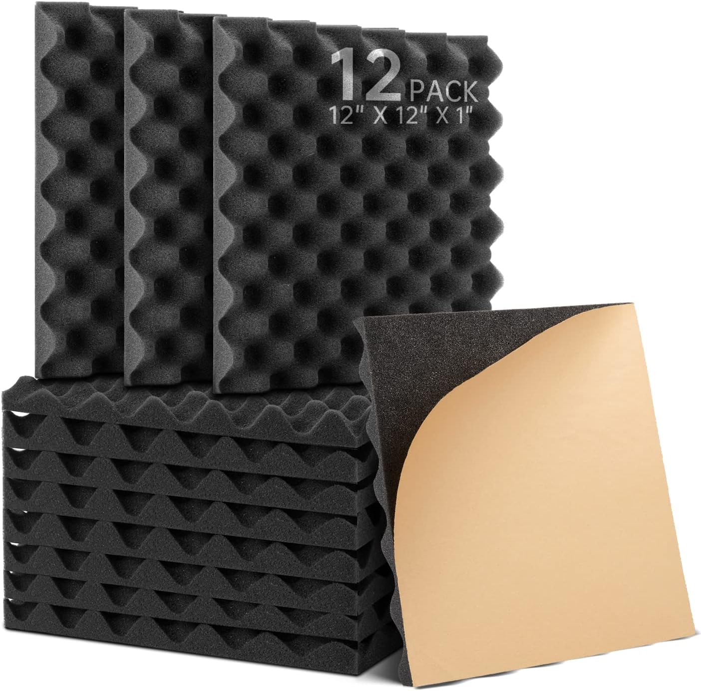 Lot de 12 30 x 30 x 2,5 cm panneaux de Mousse Acoustique Autocollante ...