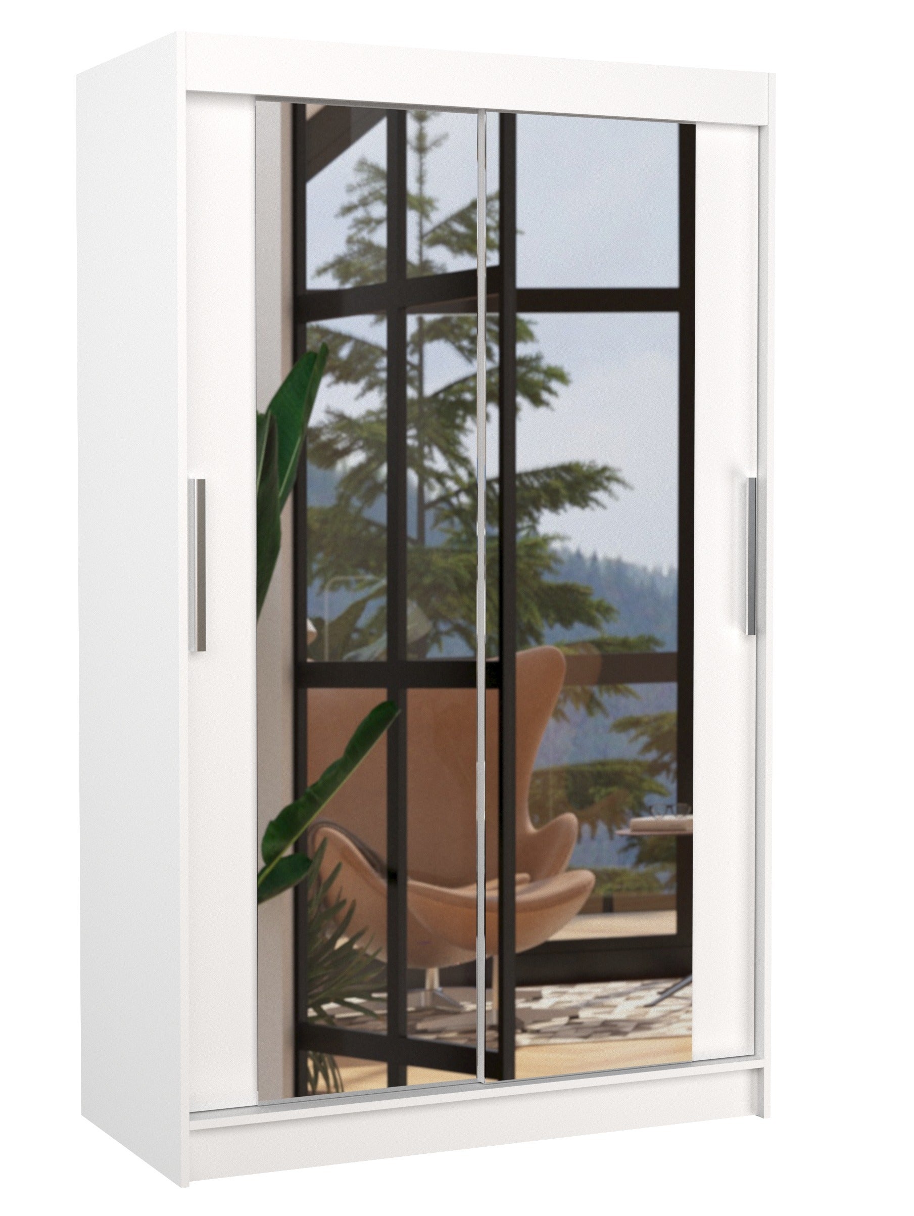 Petite armoire moderne de chambre à coucher blanche avec 2 portes ...