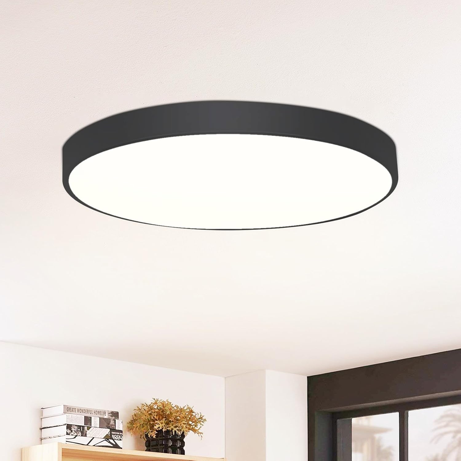 ZMH Plafón LED redonda para baño, resistente al agua IP44, diámetro 28 ...