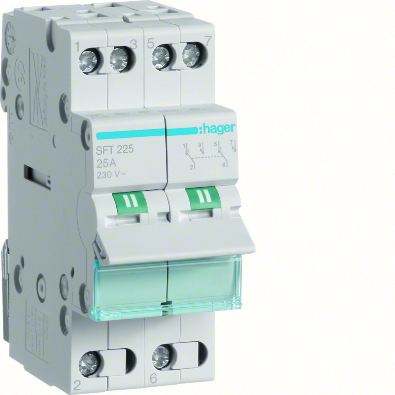 Interrupteur inverseur - 2 pôles - 25a - amont - i / 0 / ii - hager ...