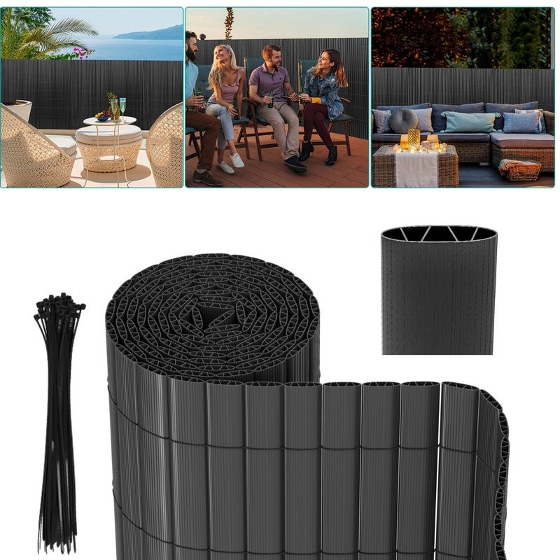 Biombo de PVC Para jardín y balcón PVC ultrarresistente Gris 100 x ...