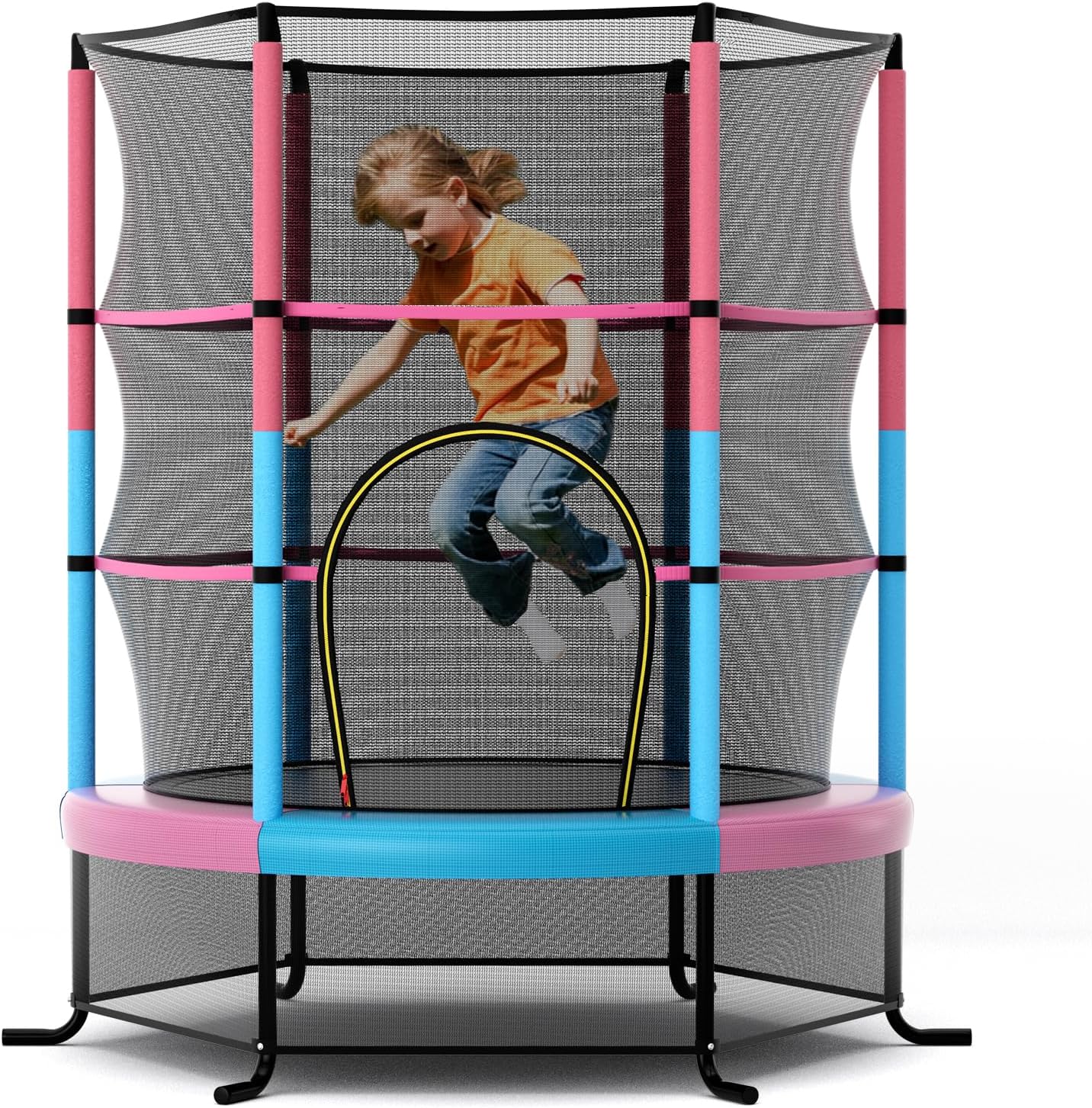 Trampoline Extérieur Enfants Ø165 CM avec Filet de Sécurité, Trampoline ...