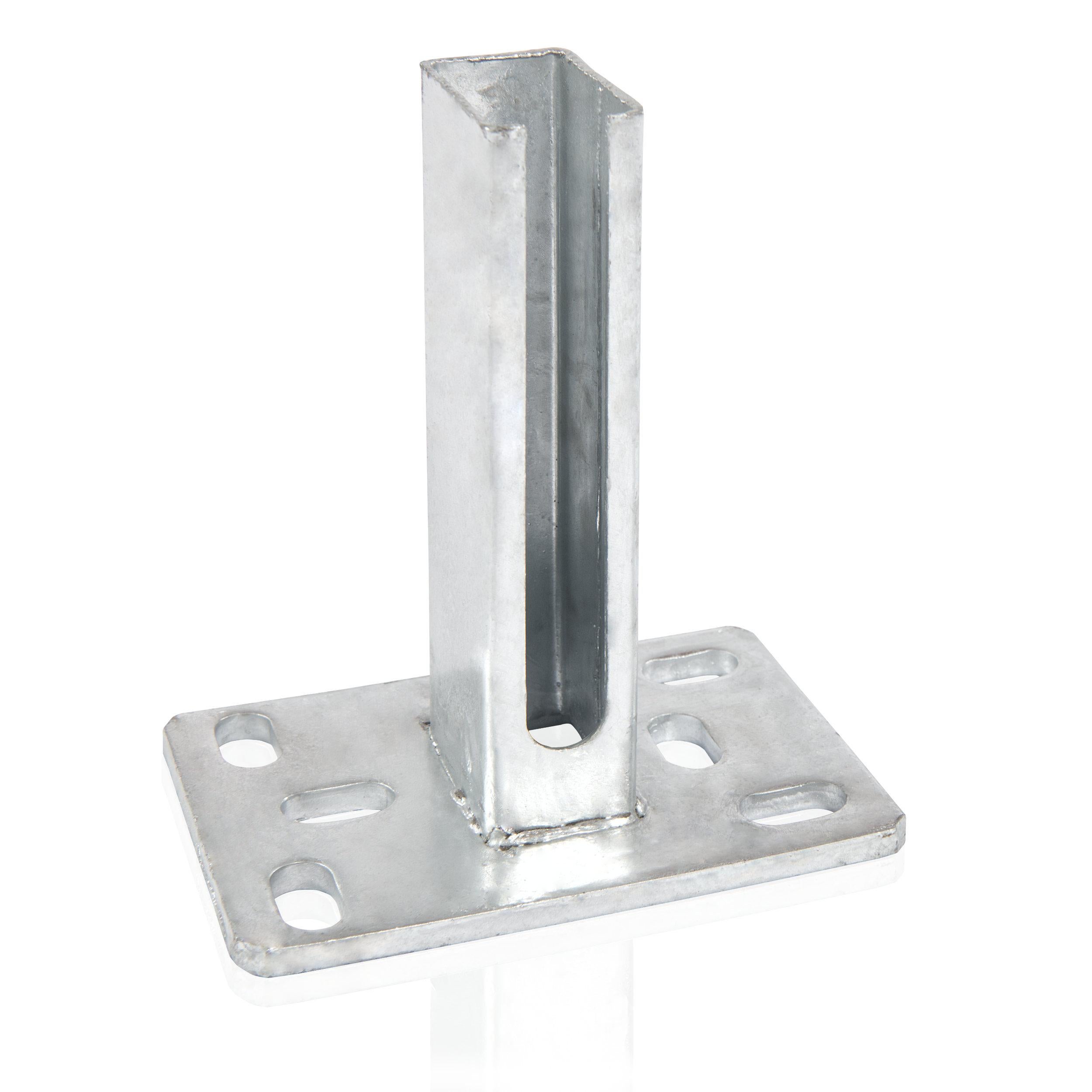 Anclaje de poste 60 x 40 mm - caja metálica para piedras | Leroy Merlin