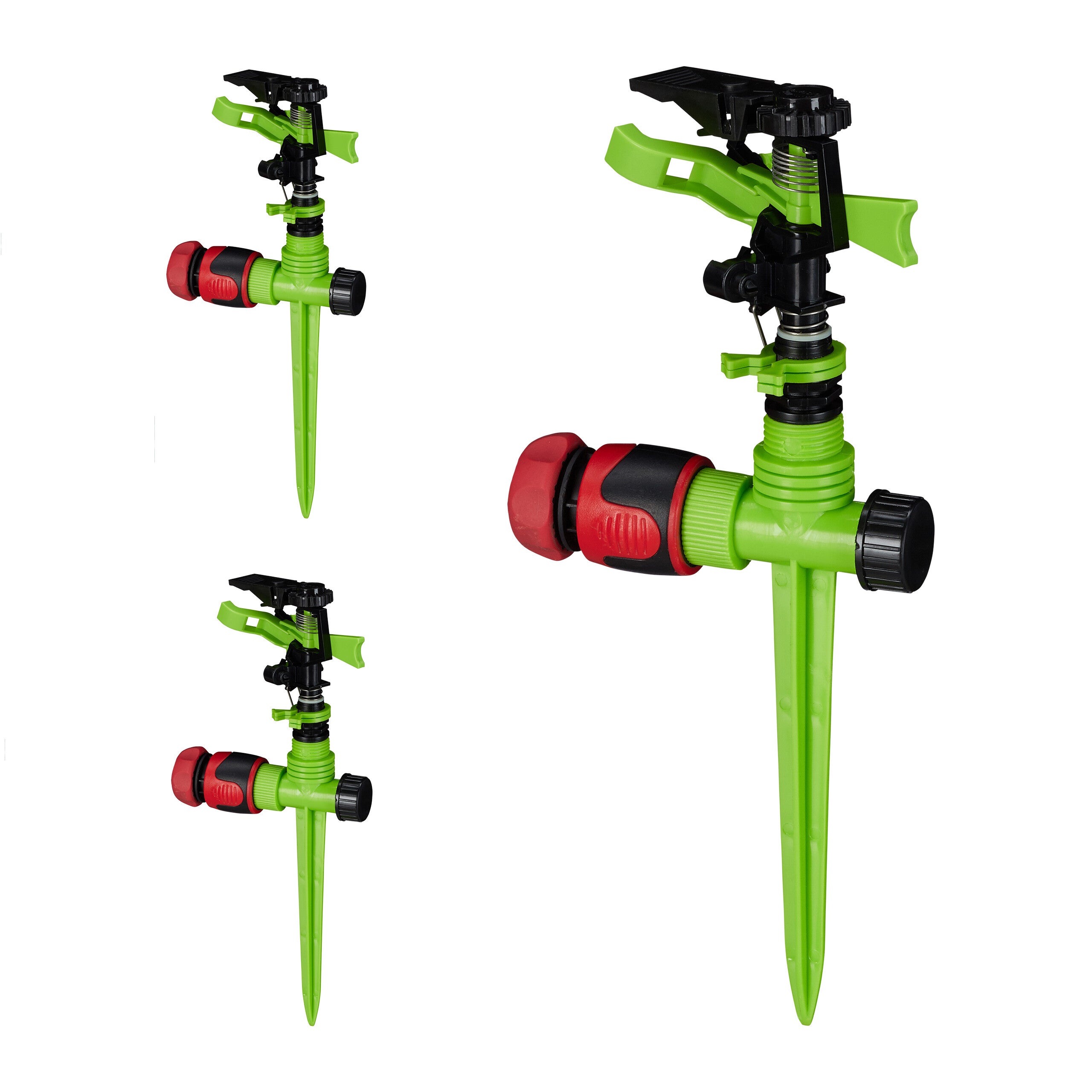 Relaxdays Aspersor Impulso Jardín, Set 3, Regar Zonas Grandes, 7 m ...