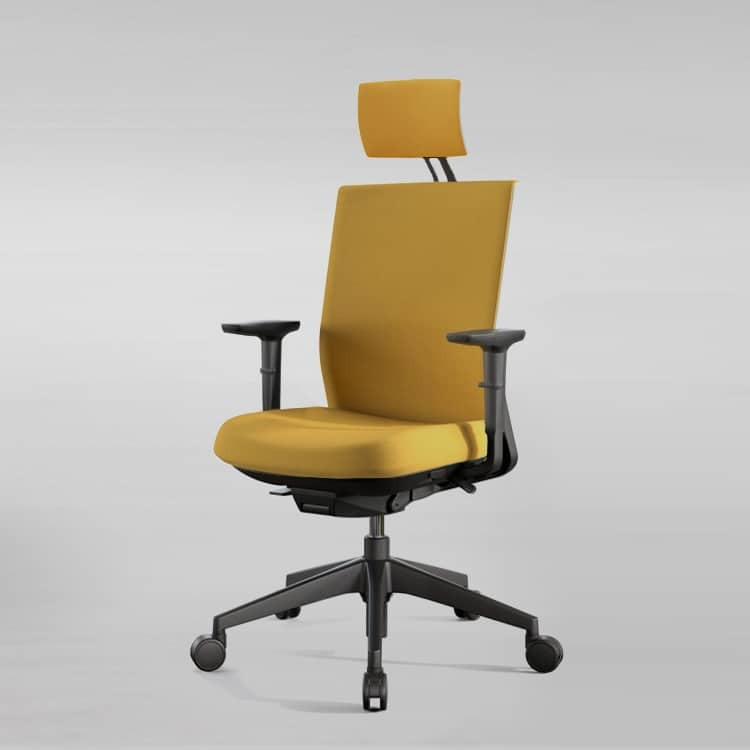 Chaise de bureau ergonomique Actiu Stay Appui-tête rembourré | Yellow ...