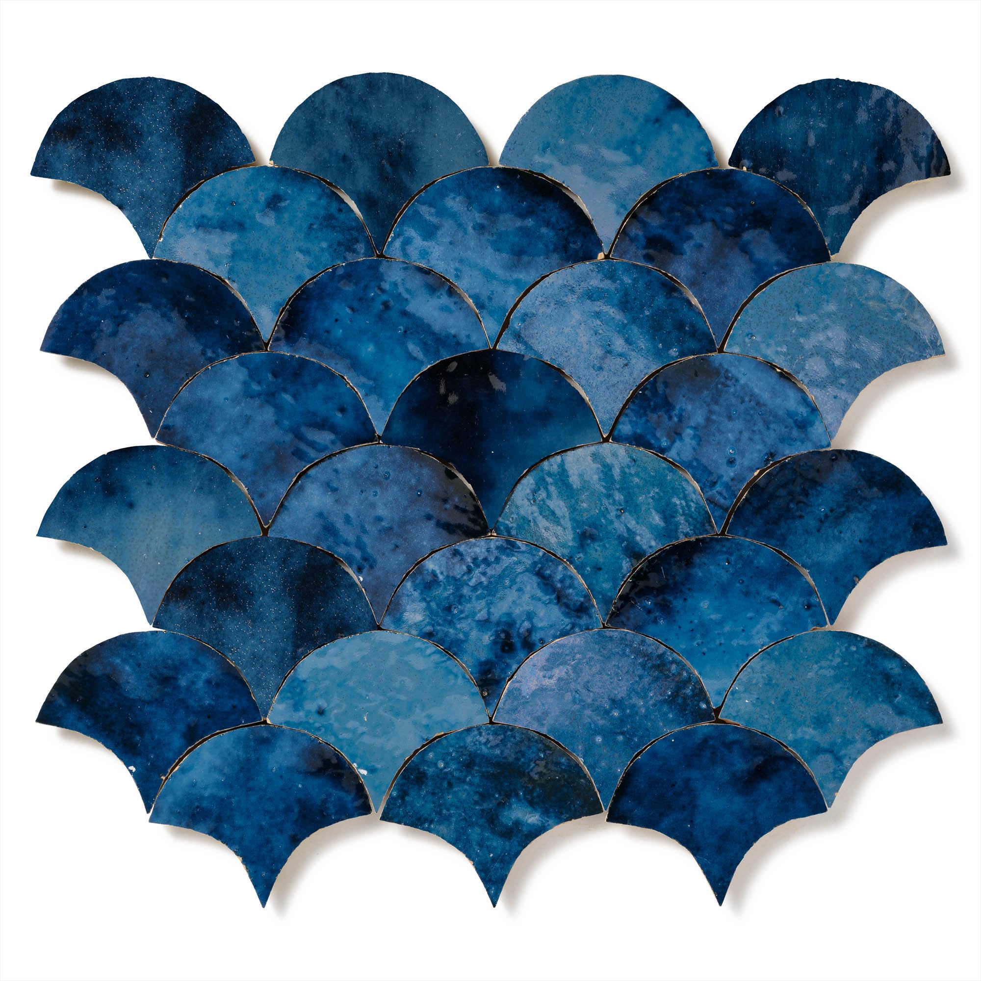 Carrelage Zellige Marocain Bleu Magique Petite Ecaille 7,8x9,8 cm ...
