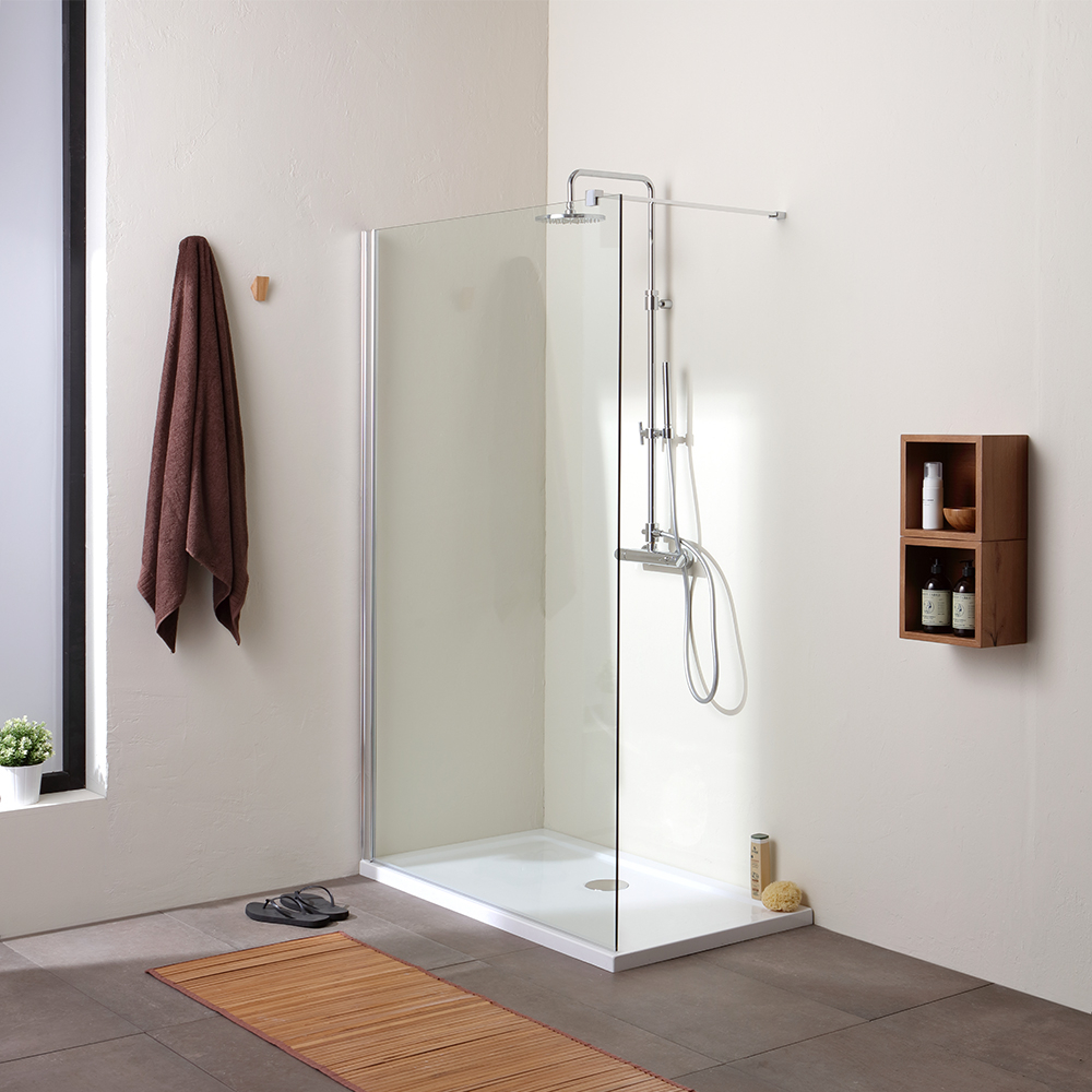 Ducha walk-in 120 cristal transparente 8mm | Leroy Merlin