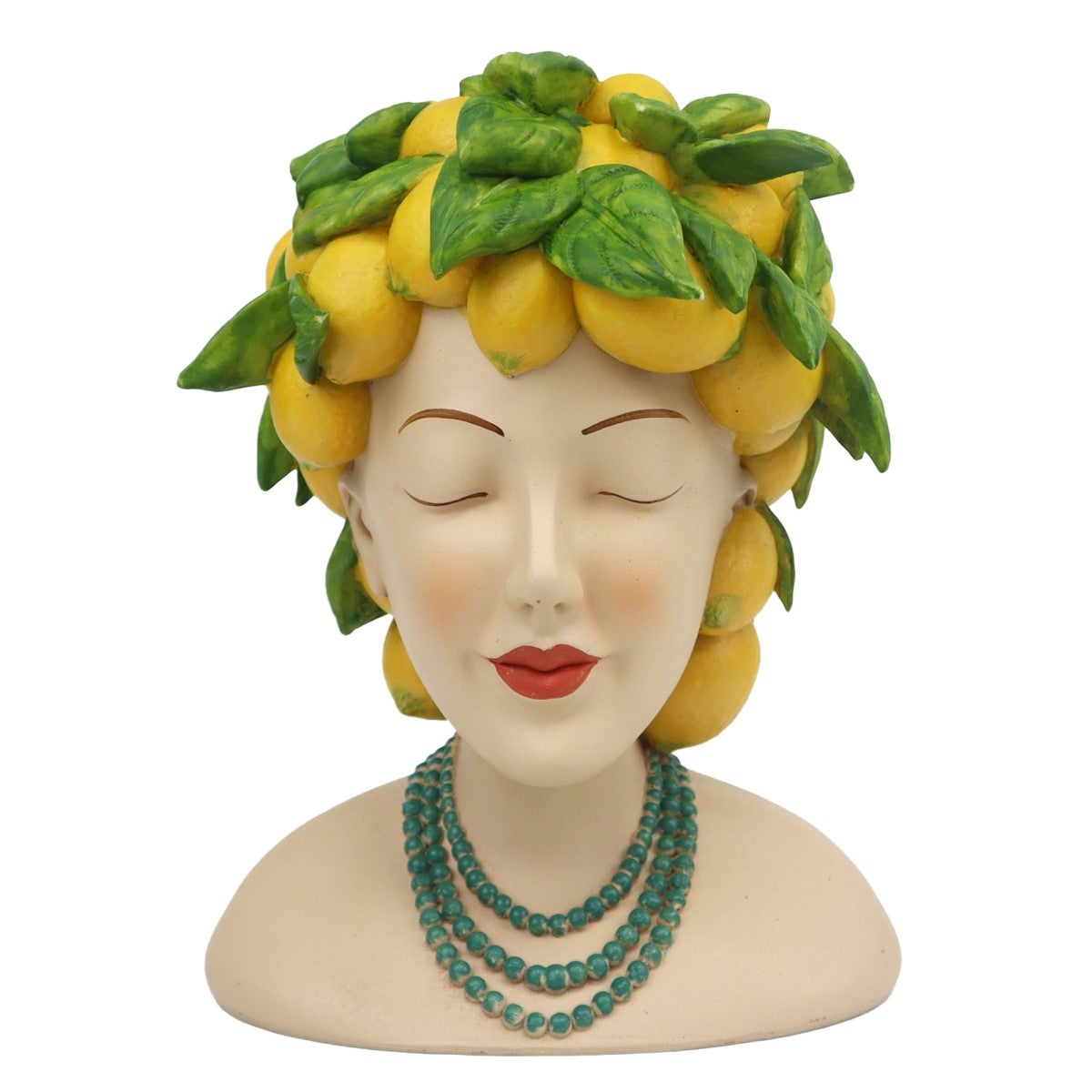 Macetero Cabeza Mujer de Resina - Estilo Fresco con Frutas | Leroy Merlin