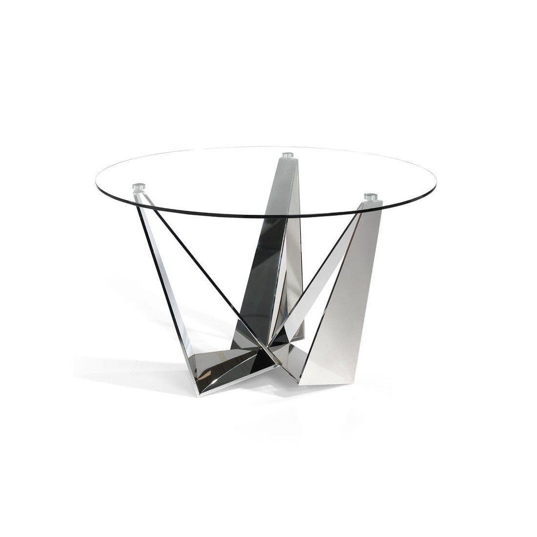 Table de repas ronde Verre/Inox - NOGU | Leroy Merlin