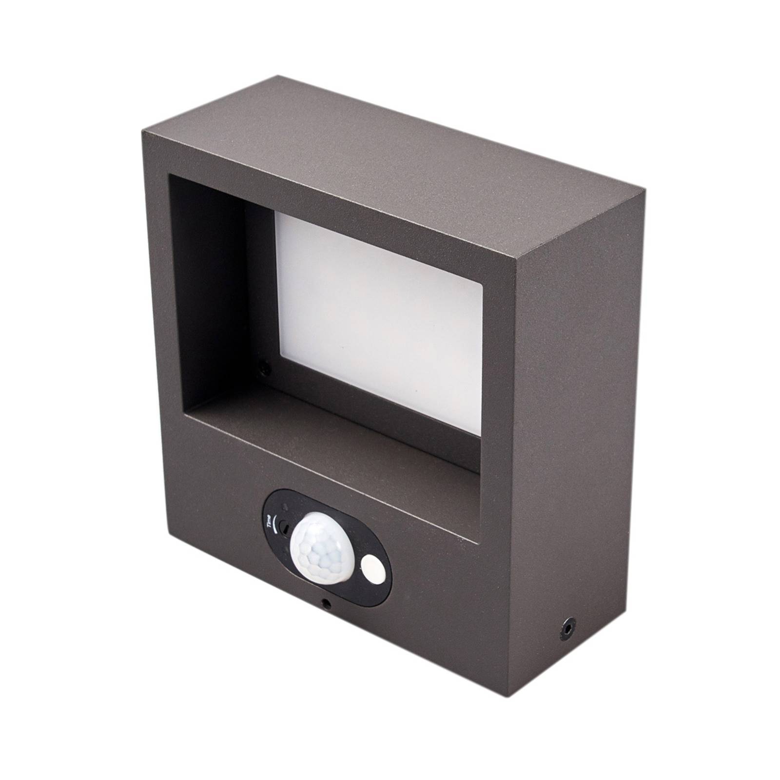 Lucande Lampe murale solaire LED Mahra, anthracite, métal, capteur, Lampe Solaire, Borne ...