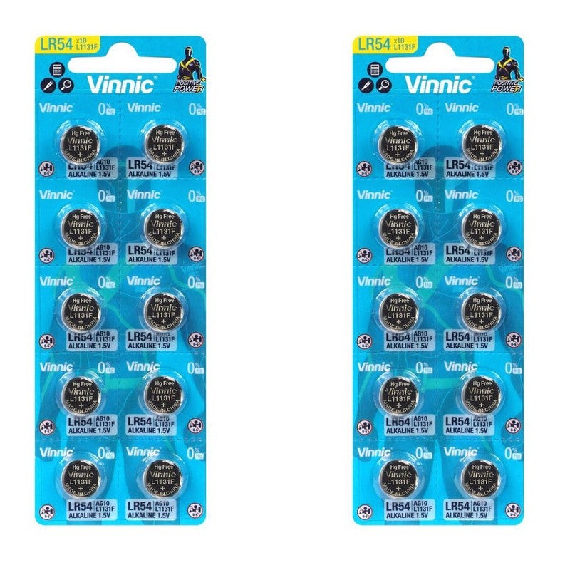 20 piles AG10 Vinnic /L1131/LR1130/189/V10GA/RW89/D189 | Leroy Merlin