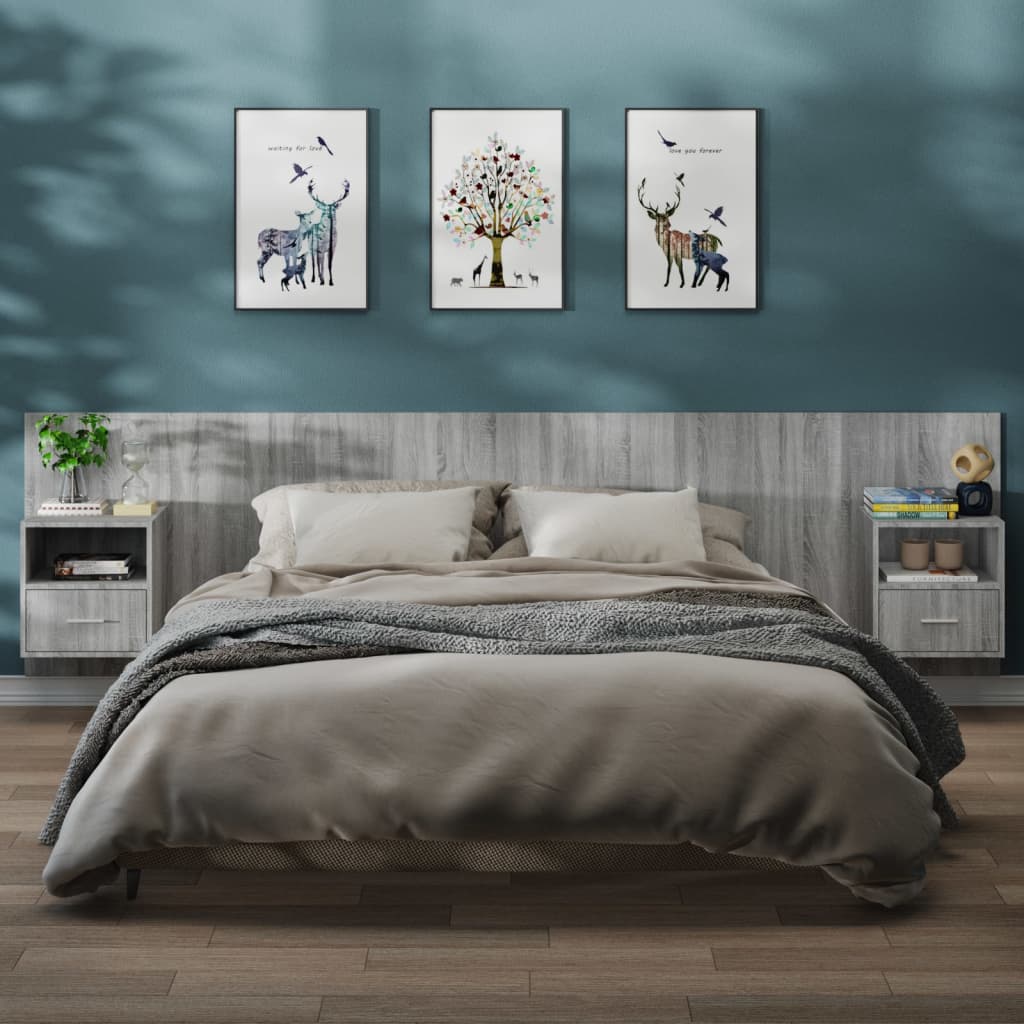Tables de chevet murales 2 pcs Sonoma gris | Leroy Merlin