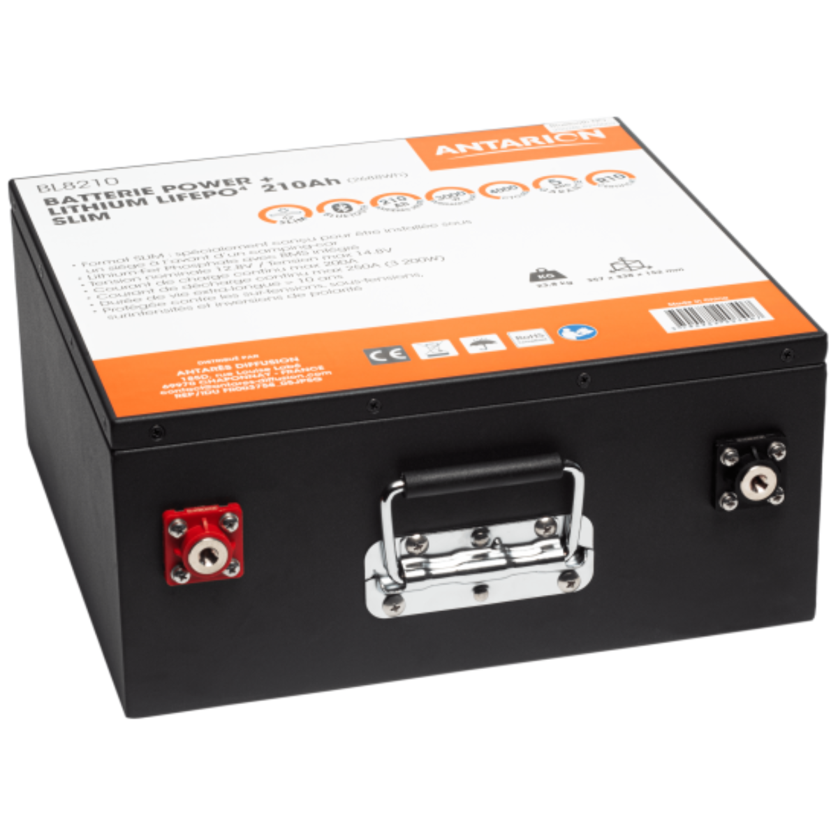 ANTARION Batterie Lithium 210Ah POWER + Connectée SLIM - Camping-car ...