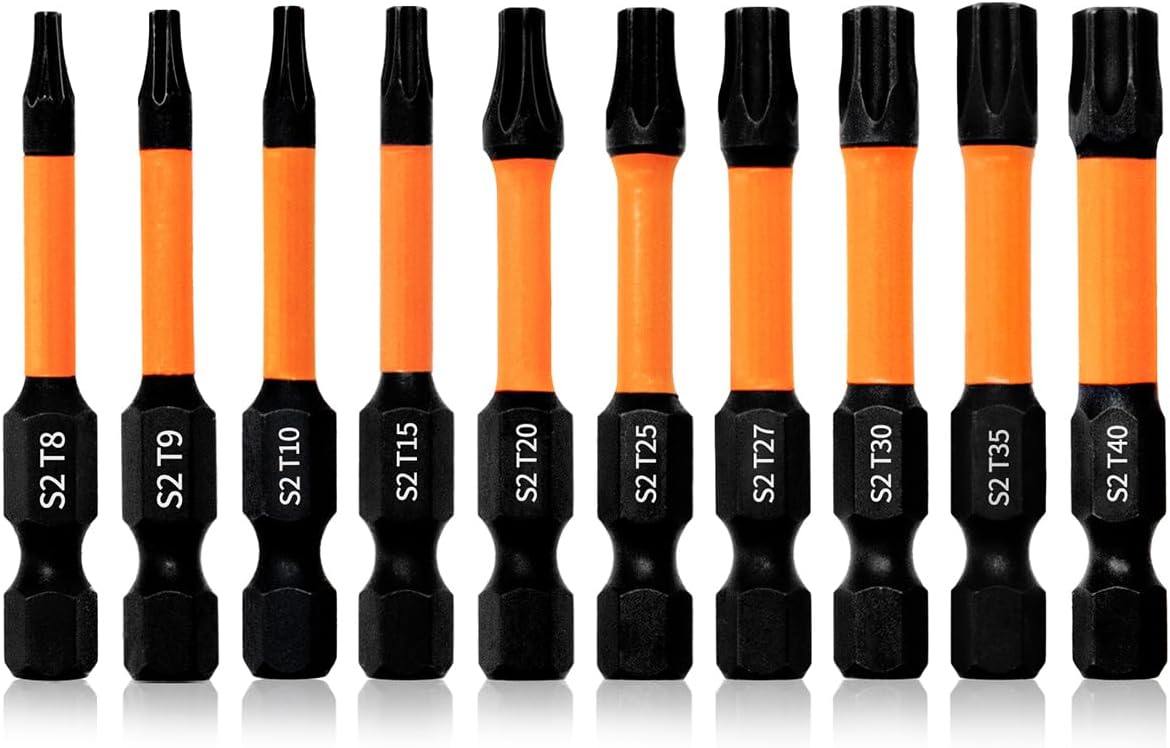 Juego de 10 puntas de destornillador Torx de 50 mm de longitud con imán ...