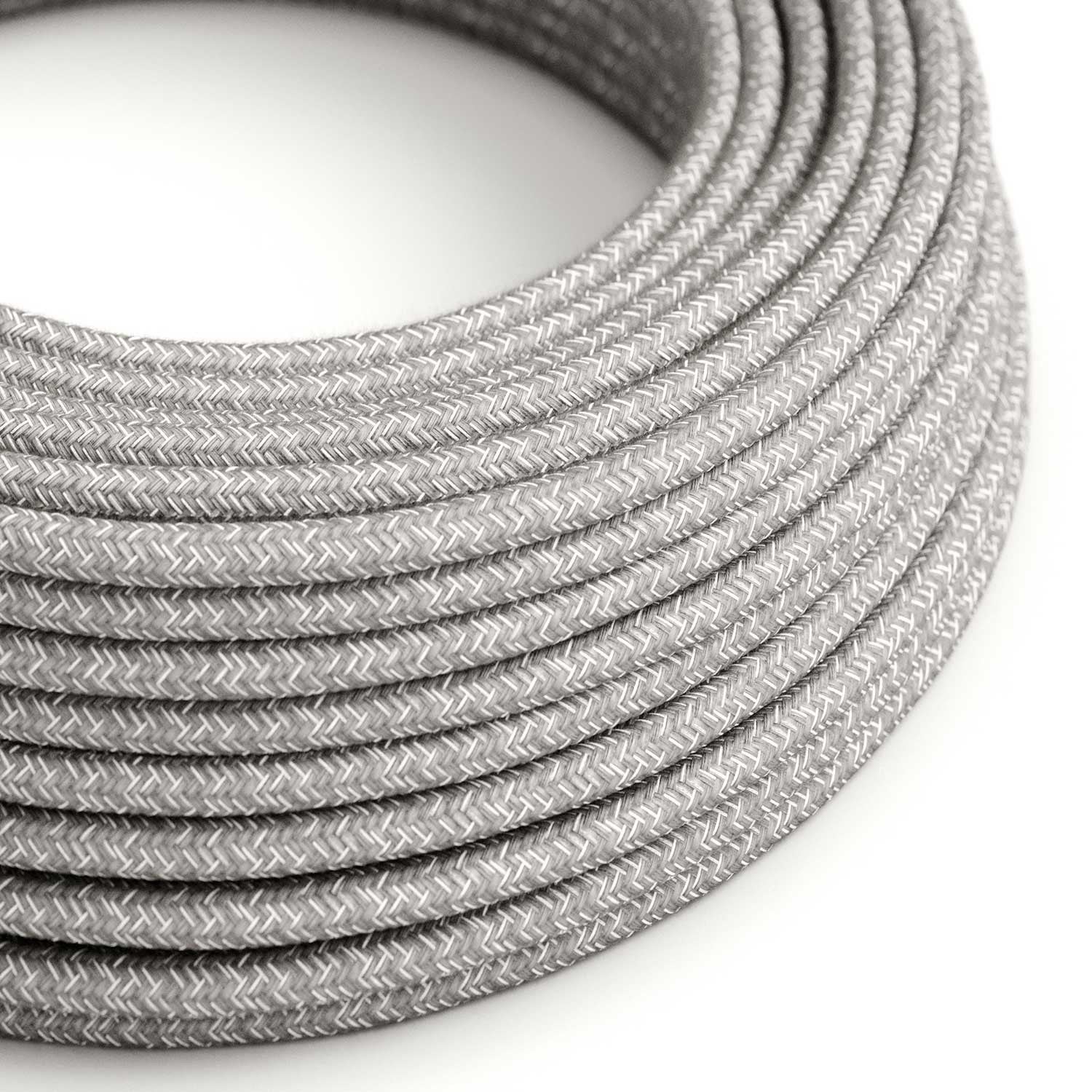 Câble rond électrique d'extèrieur en Lin naturel et gris | Leroy Merlin