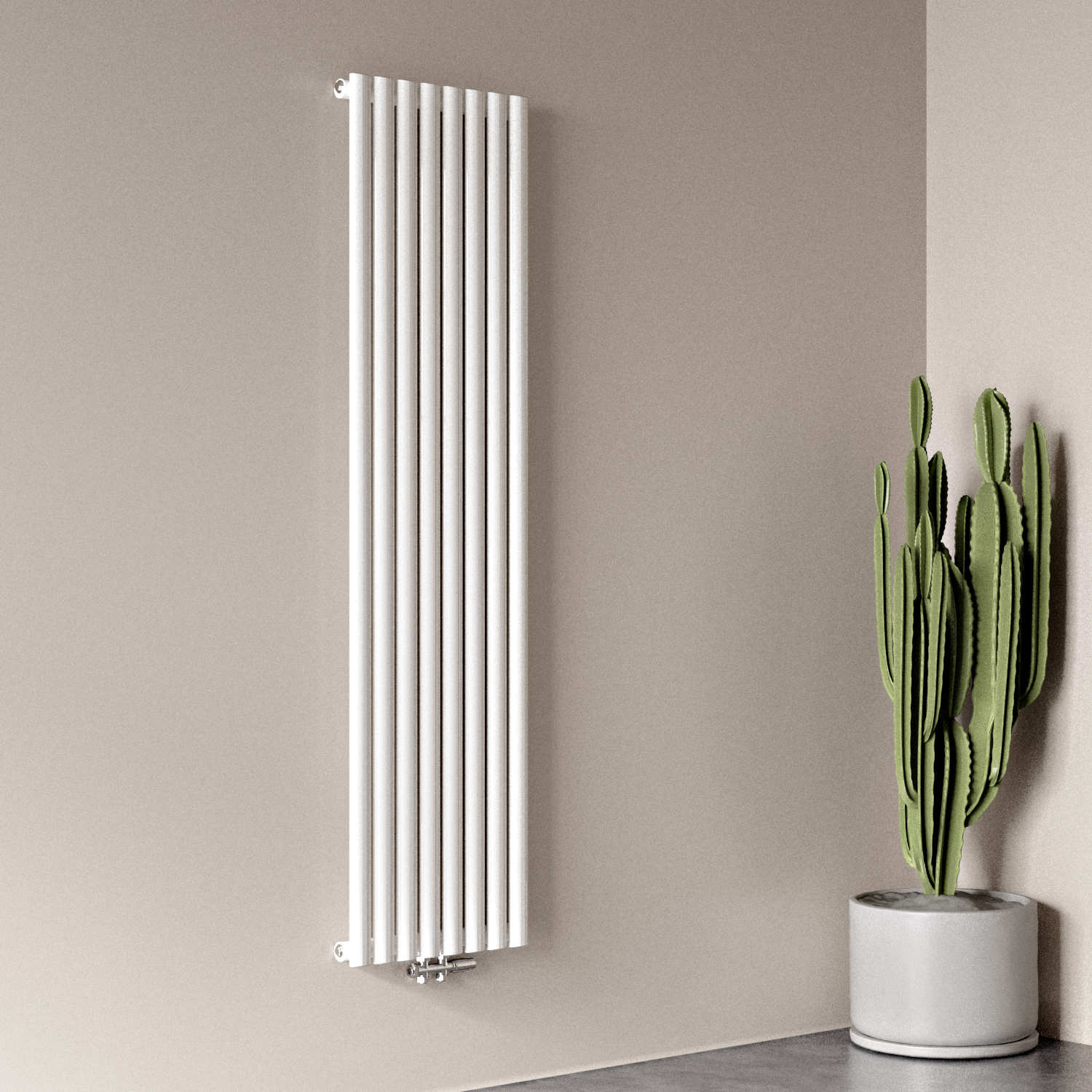 Radiateur eau chaude vertical blanc acier classique basse témperature ...