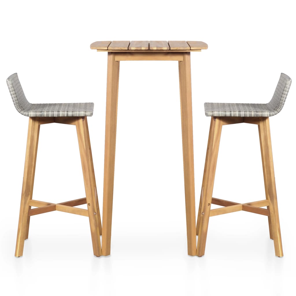 Mobilier de bar 3 pcs | Salon de jardin Bois d'acacia solide CFW75262 ...