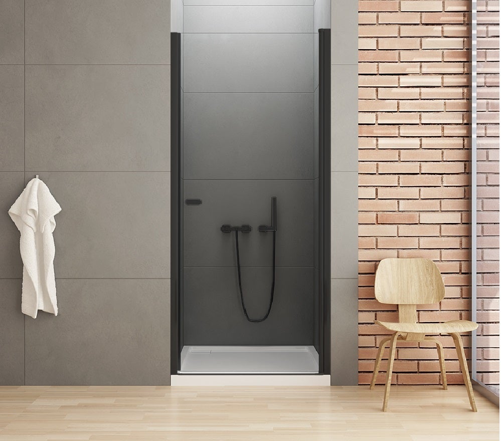 Porte de douche pivotante 80 cm noir RHODES BLACK | Leroy Merlin