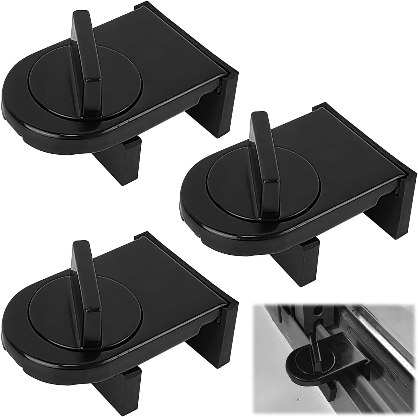 3pcs Serrure de fenêtre coulissante réglable, serrure de porte et de fenêtre coulissante pour la ...