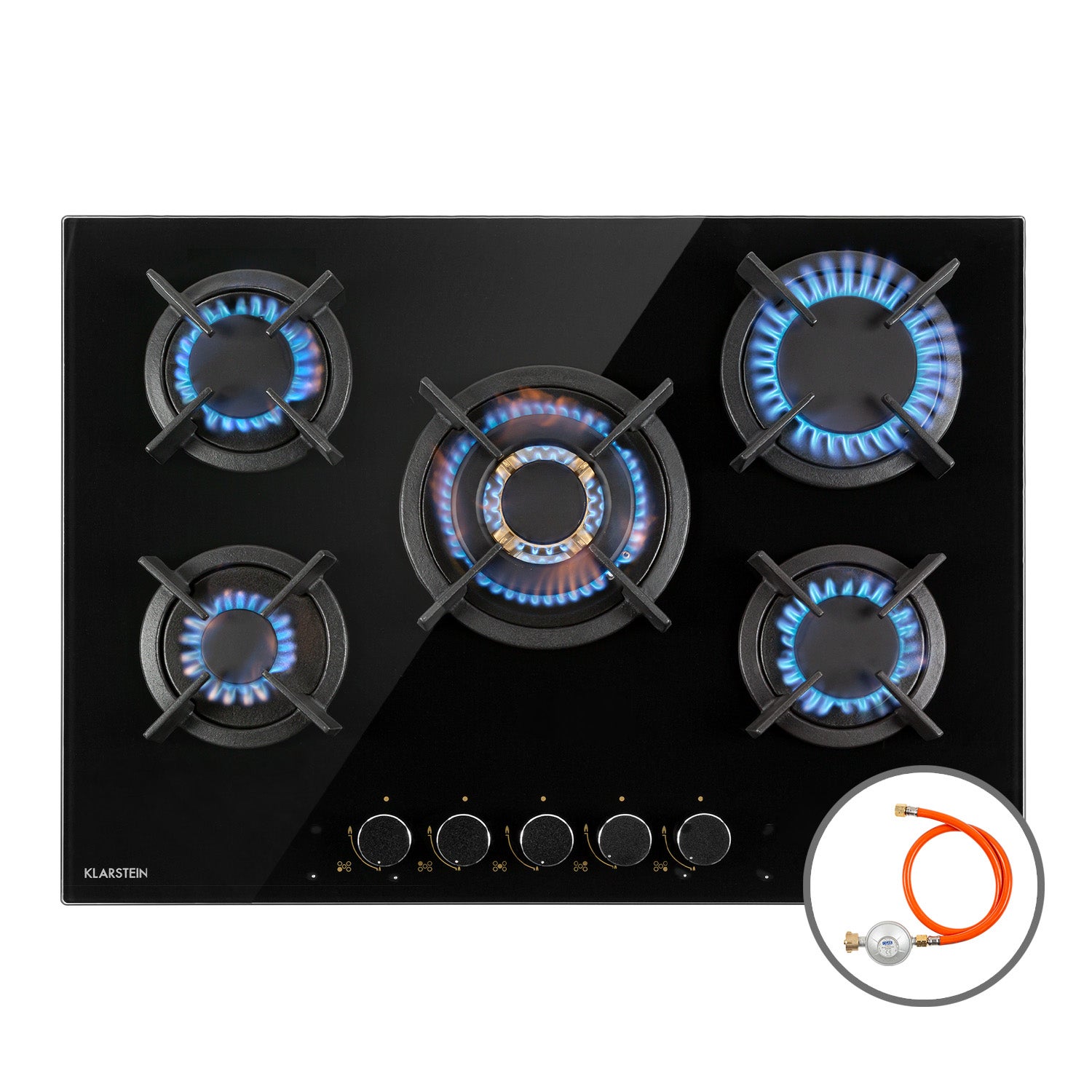 Plaque gaz 5 feux encastrable - Klarstein - 70 cm - tables de cuisson ...