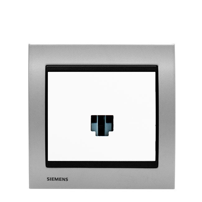 Prise Informatique RJ45 Blanc Delta Iris + Plaque Métal Alu Silver ...