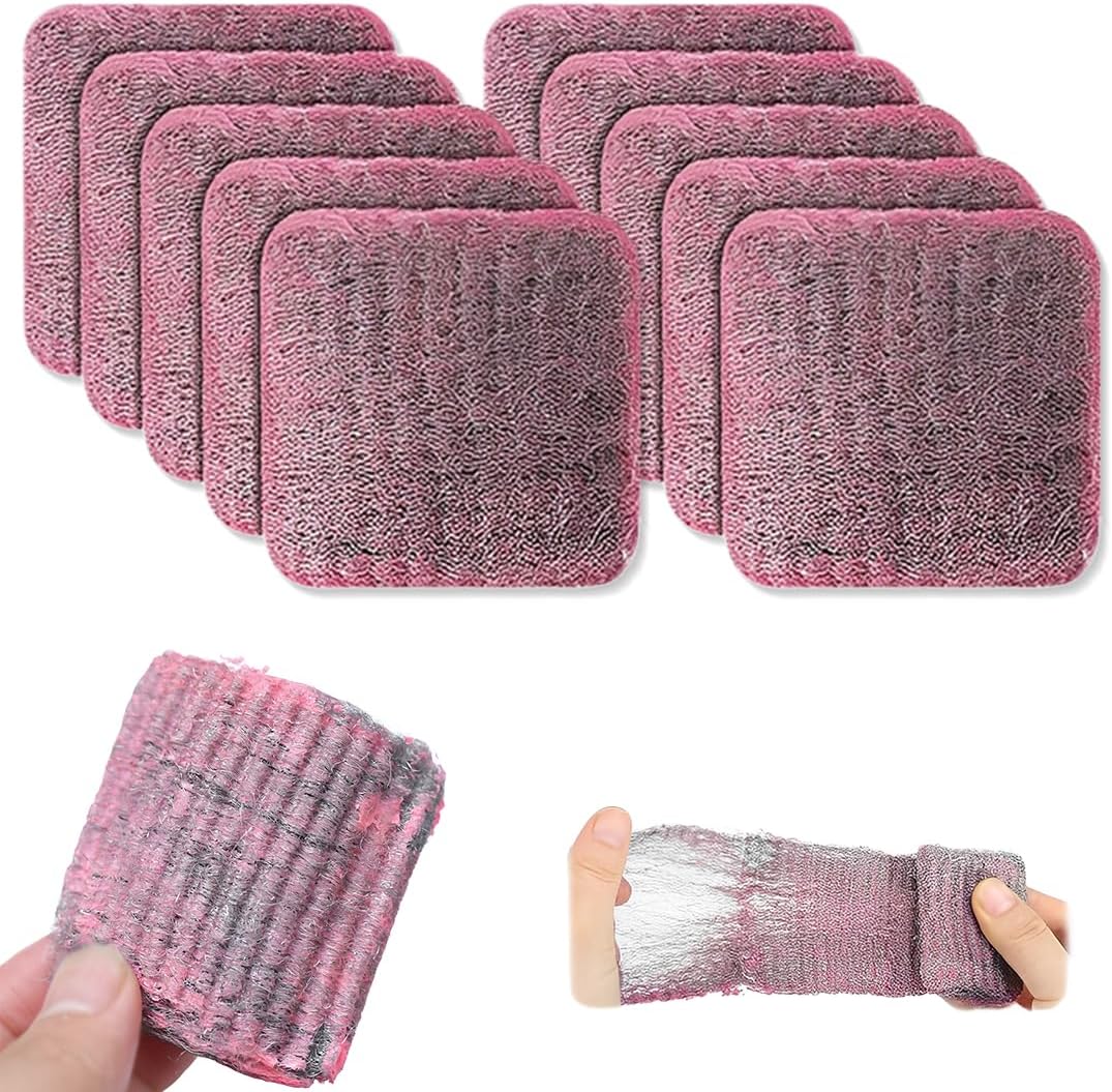 10 Pcs Stainless Steel Cleaning Pad for Dishes, Scrubbing Pad with Soap ...