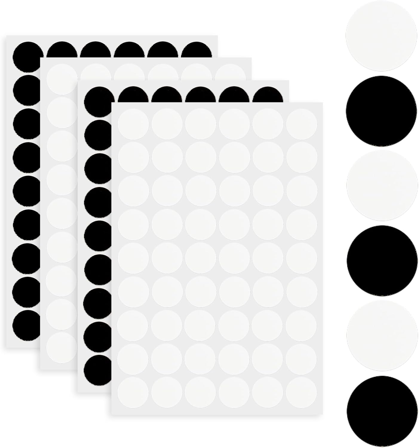 216 Pièces (Noir, Blanc) Auto-Adhésif Trou de Vis Autocollants ...