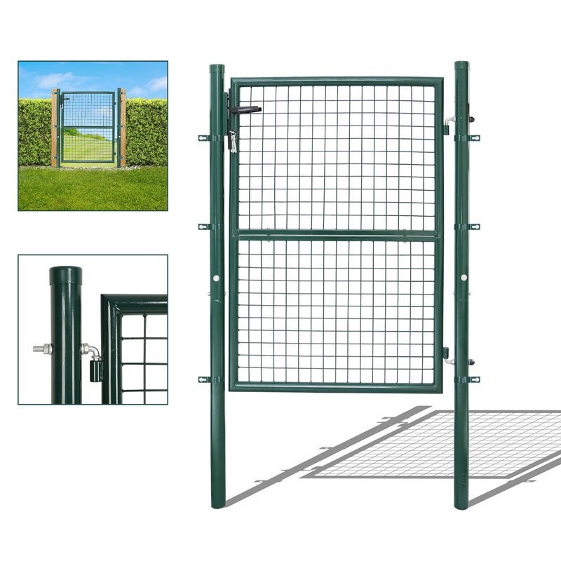 Verja de jardín Verja peatonal incorporada de acero galvanizado, Verja ...